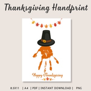 Thanksgiving Handprint Craft Toddler Pre-k Daycare Pilgrim Thanksgiving ...