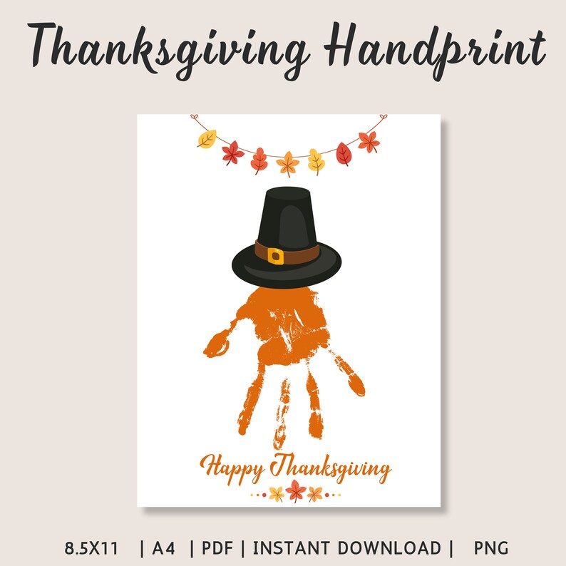 Thanksgiving Handprint Craft Toddler Pre-k Daycare Pilgrim Thanksgiving ...