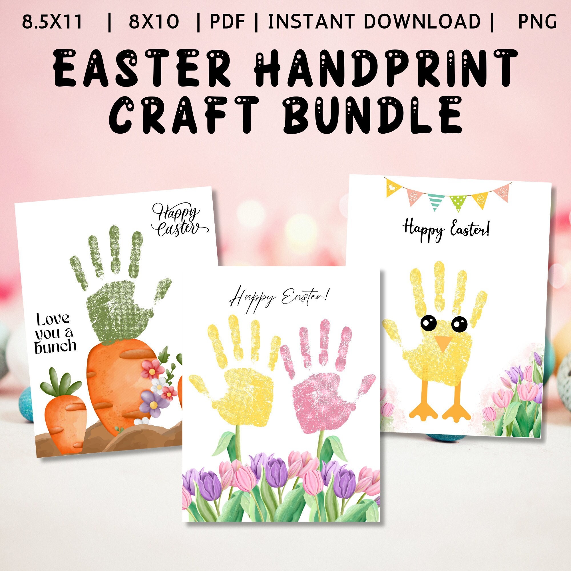 Easter Handprint Craft Bundle Printable Fun Easter DIY Craft for Kids ...