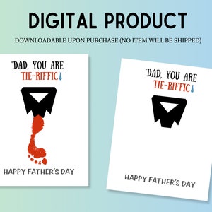 Fathers Day Footprint Art Fathers Day Craft Activity Keepsake Art Gift ...