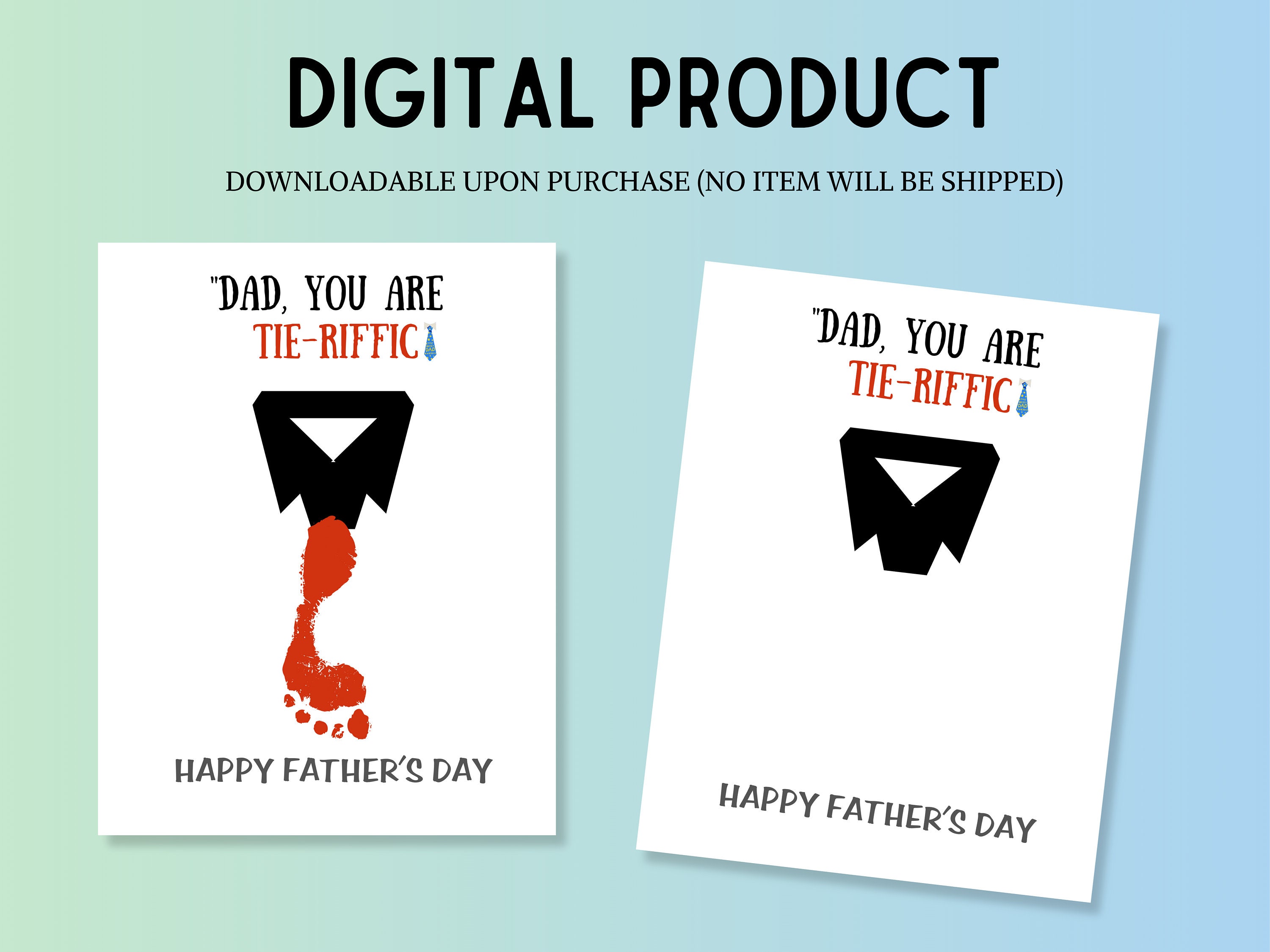 Fathers Day Footprint Art Fathers Day Craft Activity Keepsake Art Gift ...