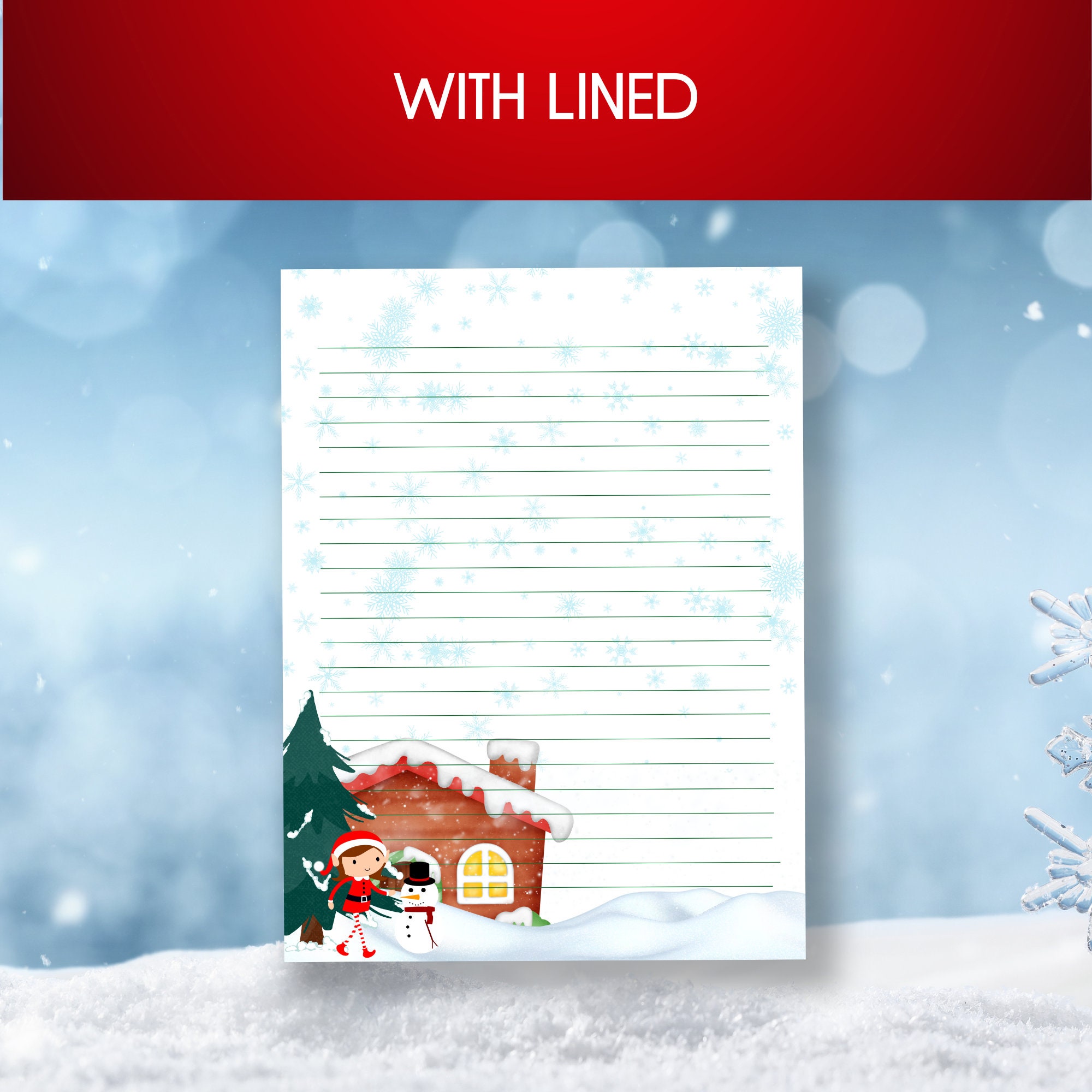 Winter Christmas Stationery Printable Holiday Stationery Christmas ...