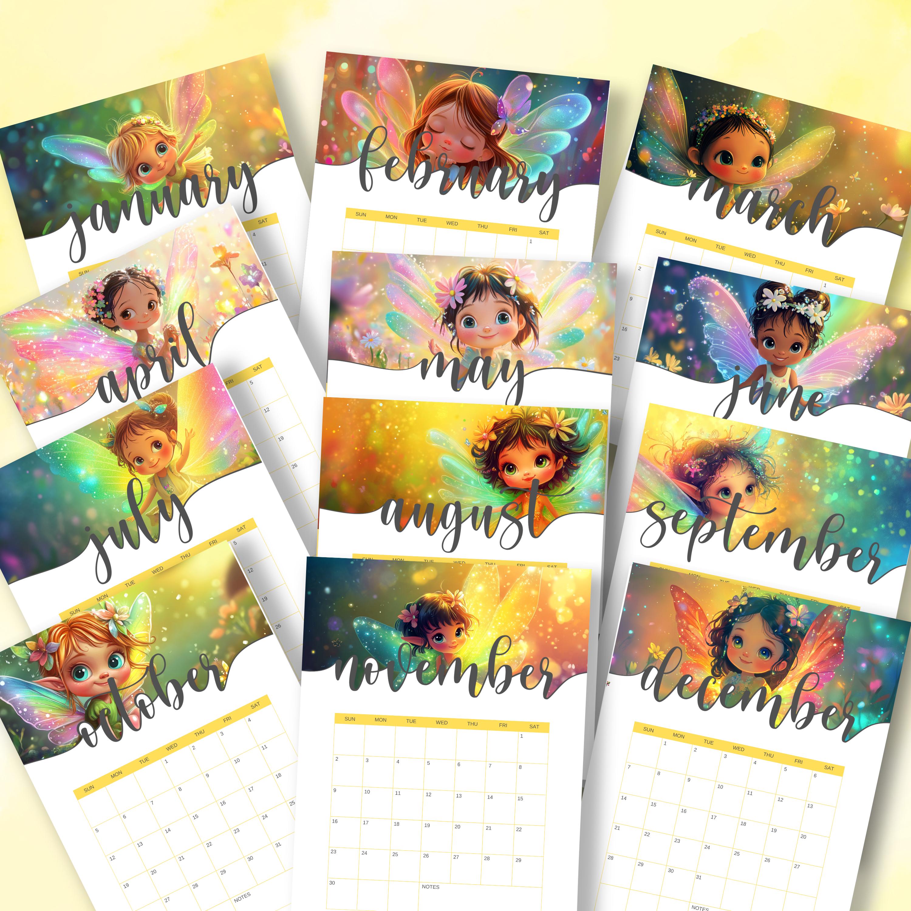 Fairy Calendar 2025 Printable Download Fantasy Fairy Calendar Whimsical ...