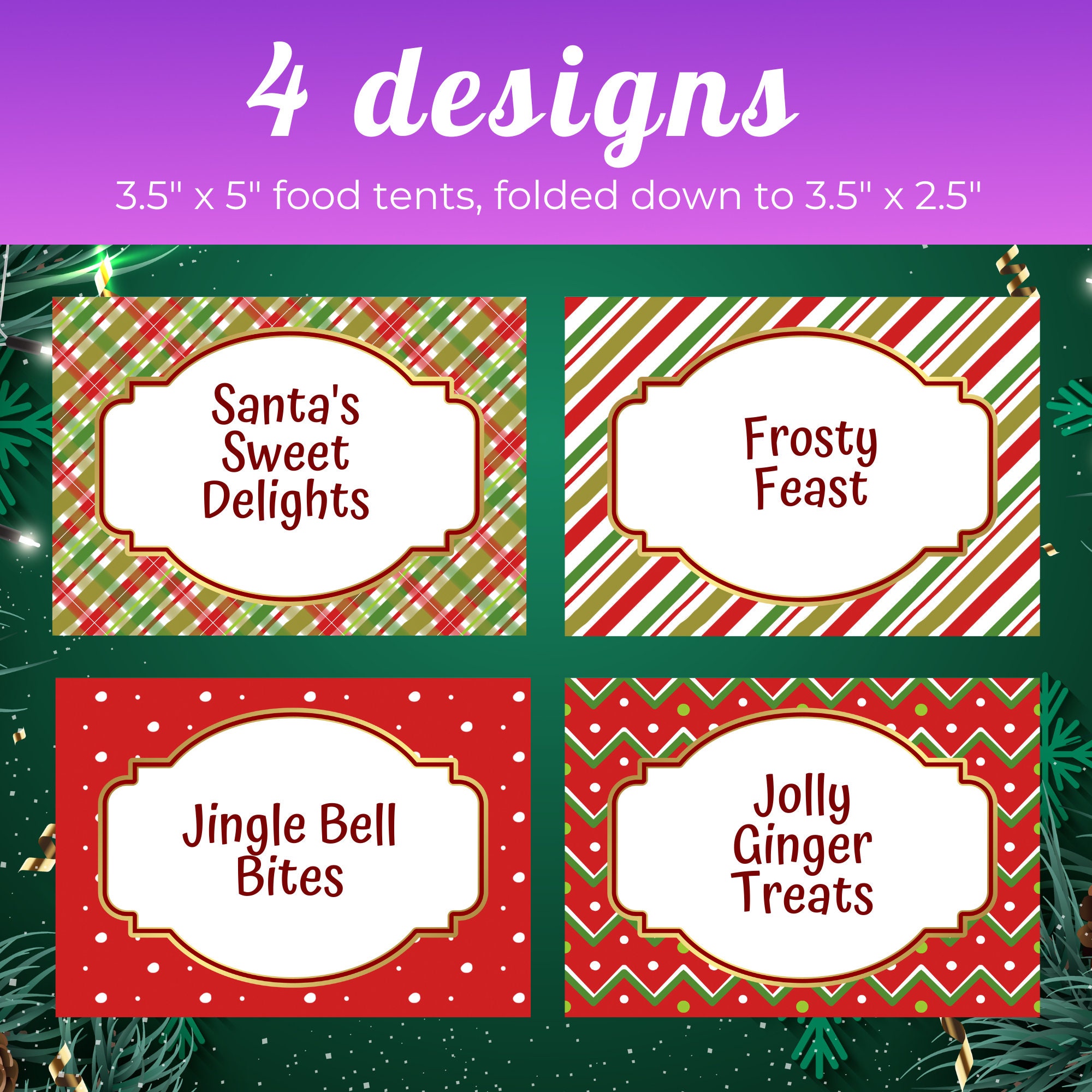 Editable Christmas Food Labels Christmas Food Card Christmas - Etsy
