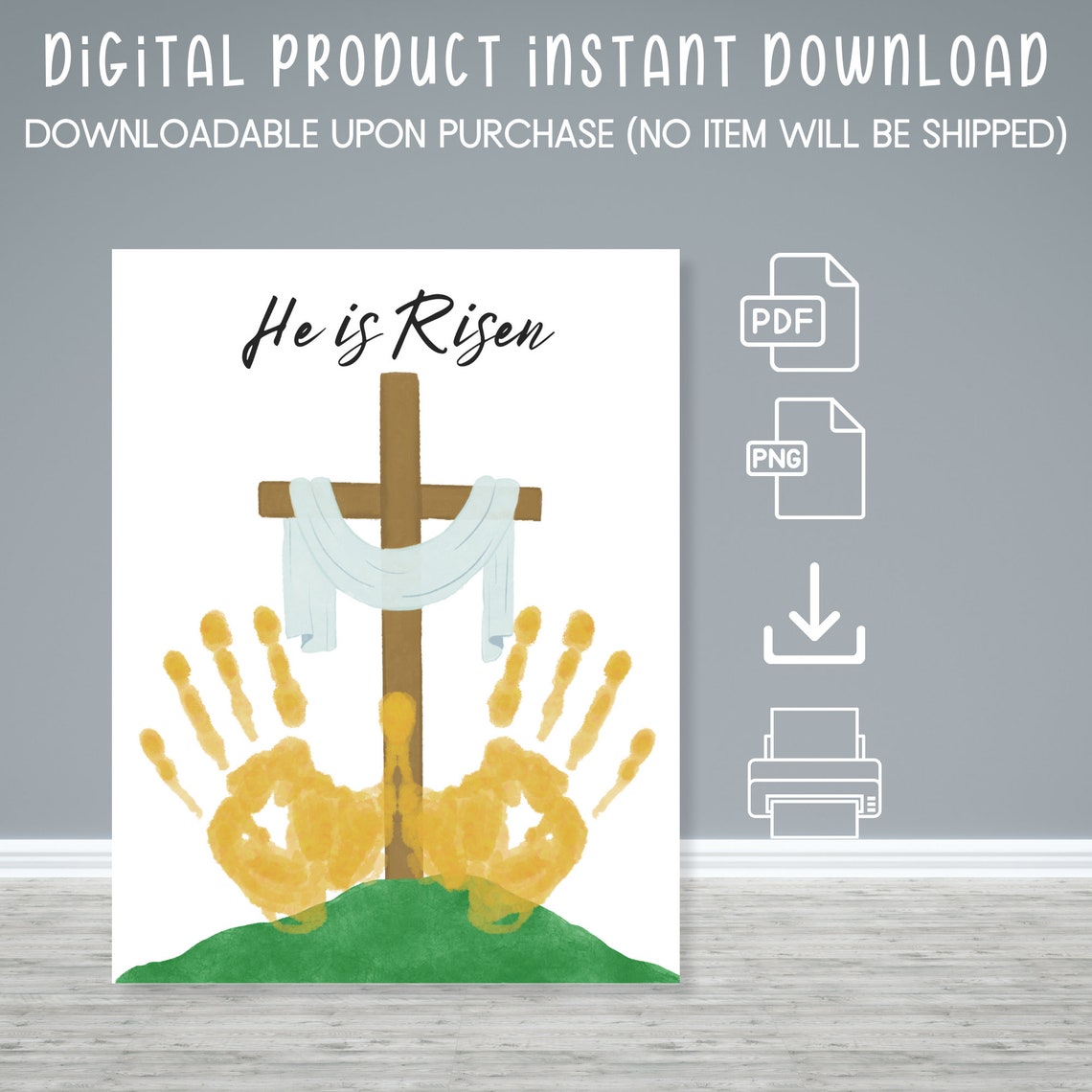 Easter Handprint Craft Religious Printable Easter DIY Craft for Kids ...
