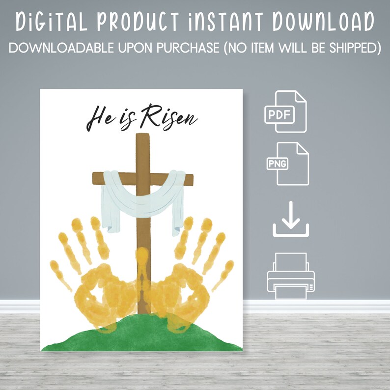 Easter Handprint Craft Religious Printable Easter DIY Craft for Kids ...