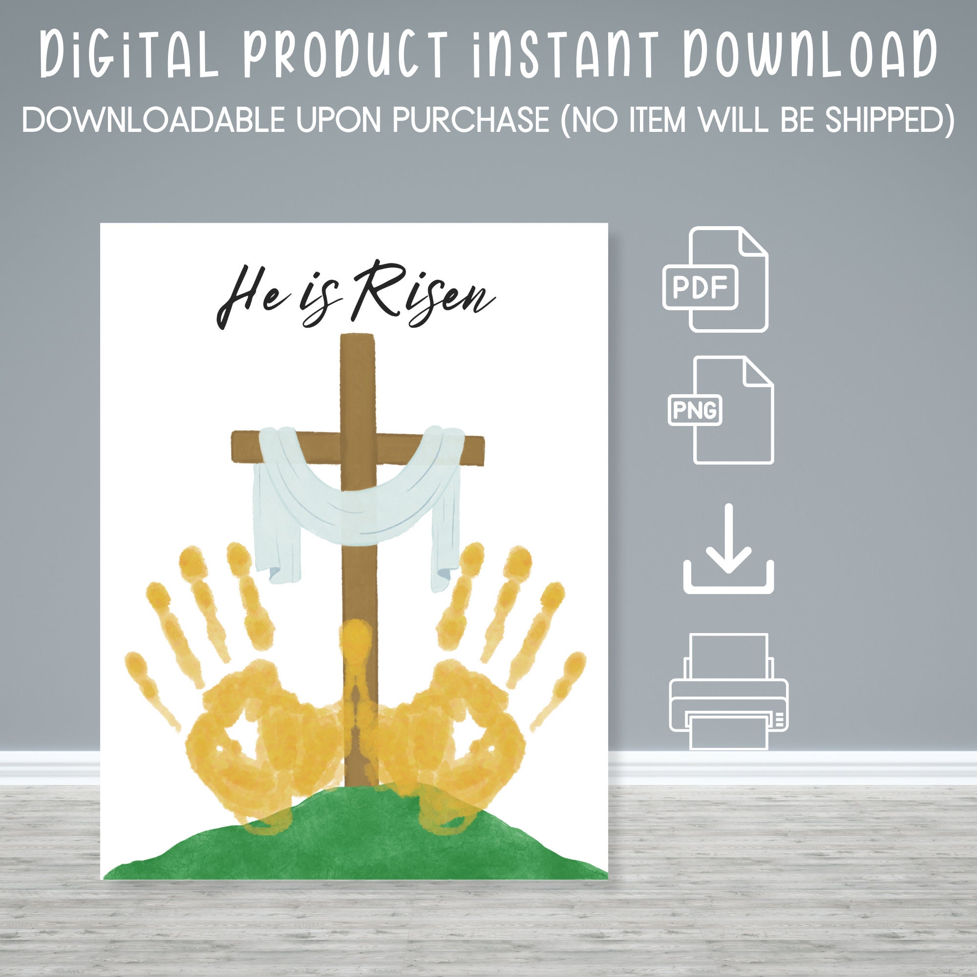 Easter Handprint Craft Religious Printable Easter DIY Craft for Kids ...