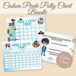 Custom Pirate Potty Chart for Boy Toilet Training Chart Kids ...