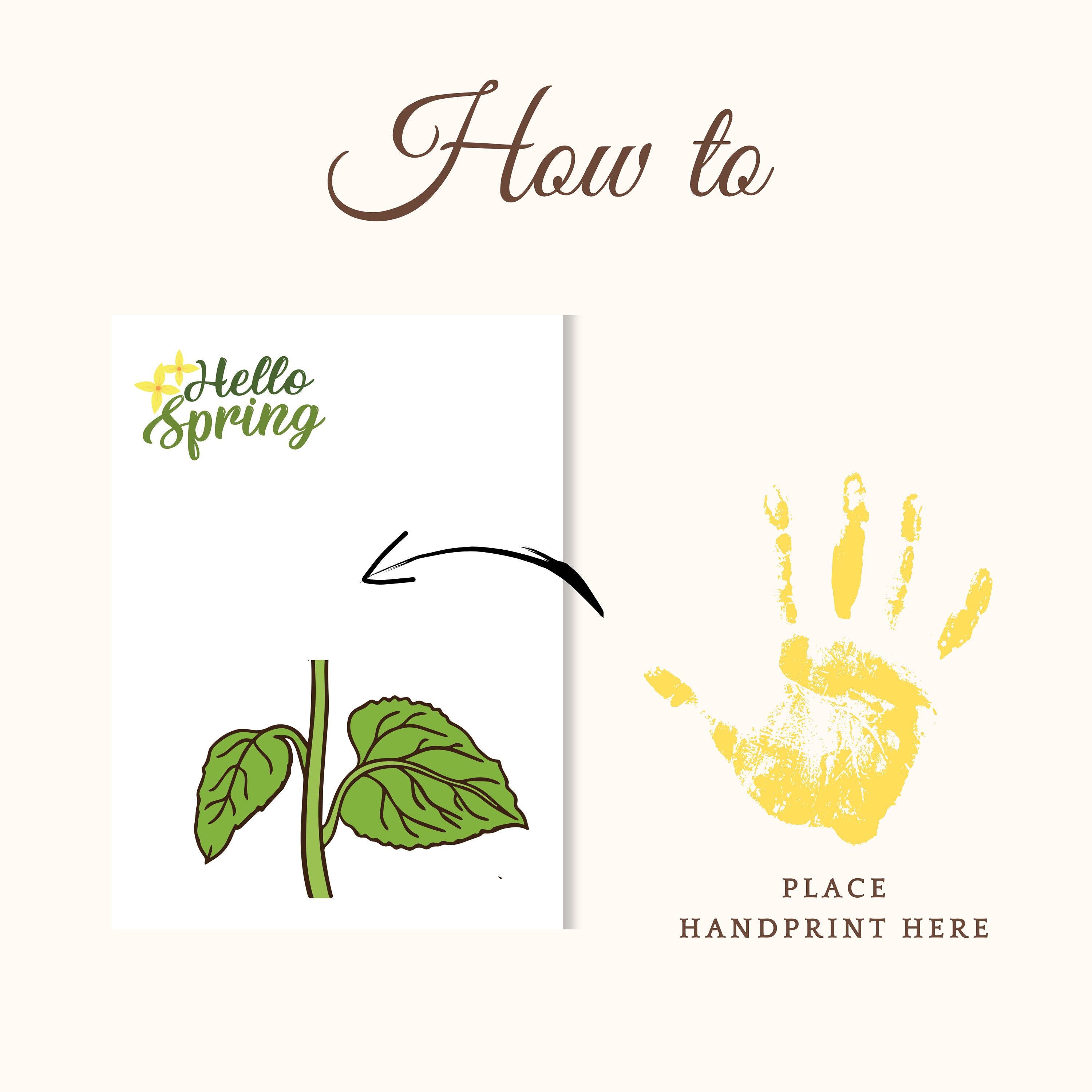 Flower Handprint Craft Spring Art Printable for Kids Toddlers Preschool ...