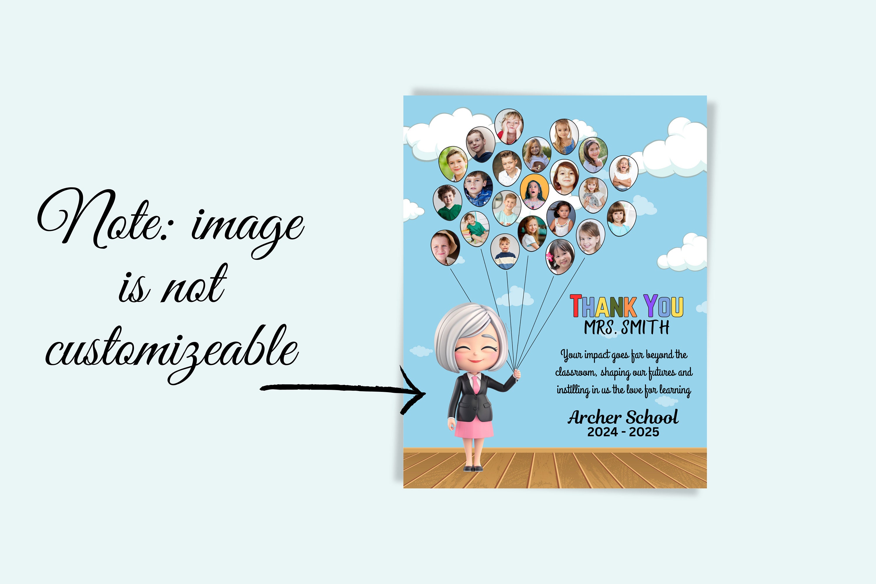 Teacher Photo Custom Editable Appreciation Gift From Student Photo ...