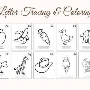 Alphabet Letter Craft 26 Letters Set Tracing Coloring Letters Beginning ...