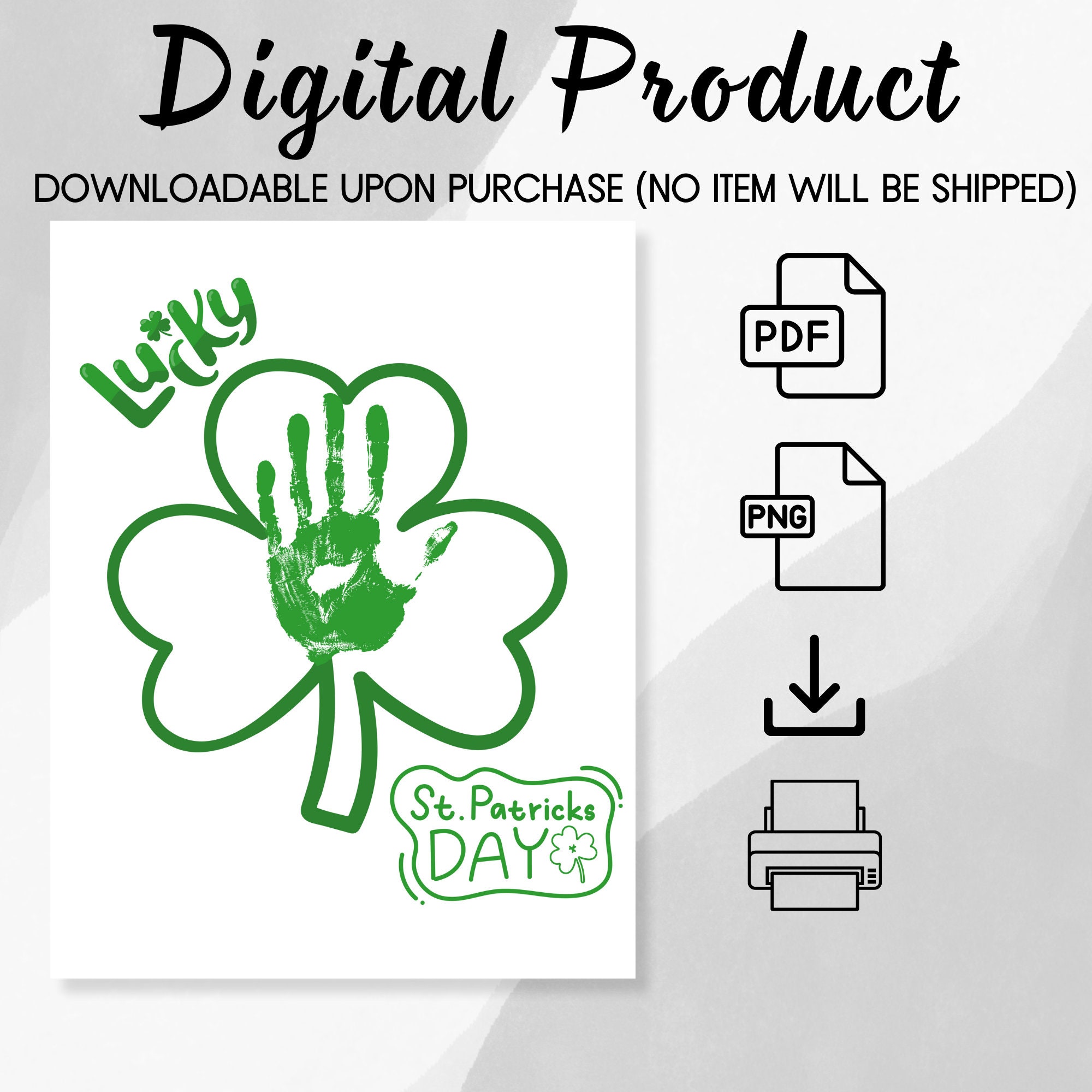 Handprint Craft for Kids Printable St Patricks Day Keepsake Shamrock ...