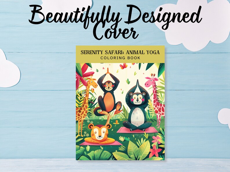 Animals Coloring Pages for Kids Printable Animals Doing Yoga Bundle 30 ...