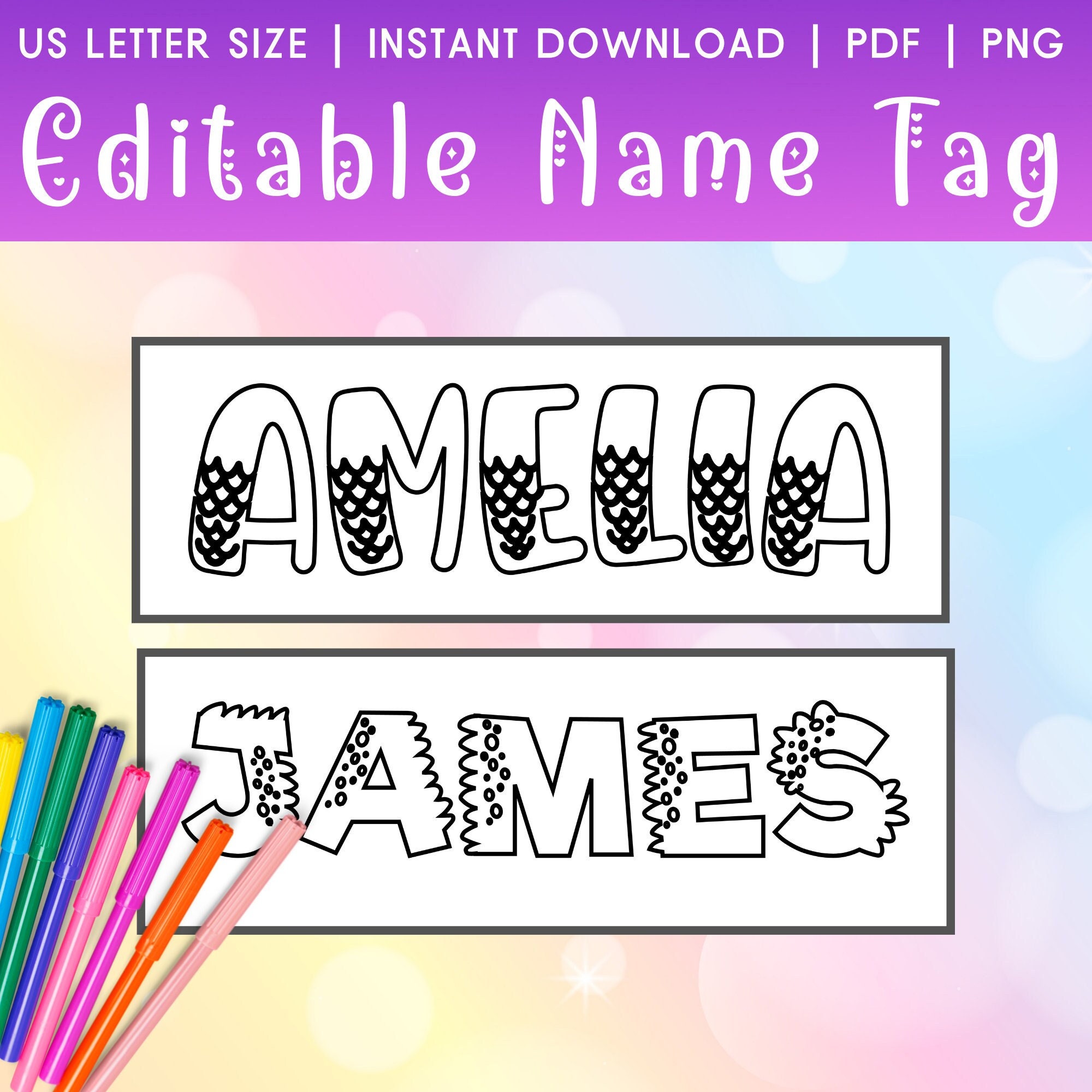 Editable Printable Name Labels Classroom Labels Name Tags Elementary ...