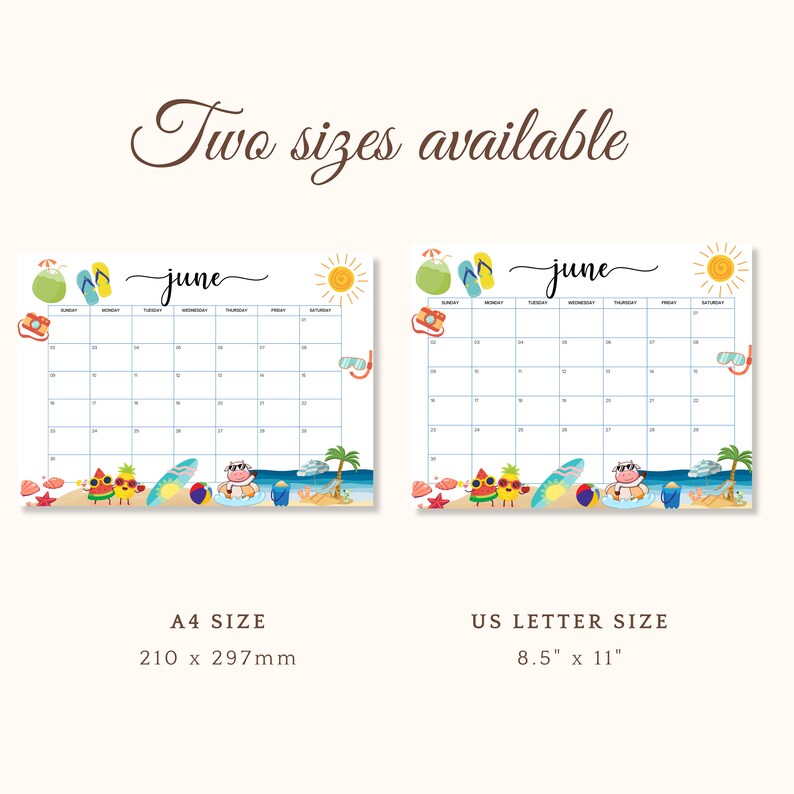 Printable Kids June 2024 Calendar Classroom School June Monthly Planner ...