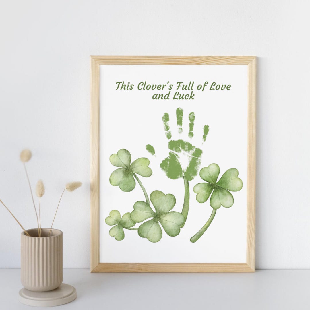 St. Patricks Day Clover Handprint Craft for Preschool Toddlers Baby ...