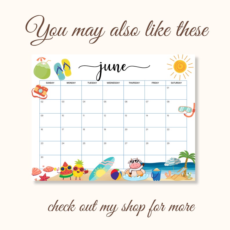 June 2024 Calendar Printable Kids Mermaid 2024 Calendar School June ...