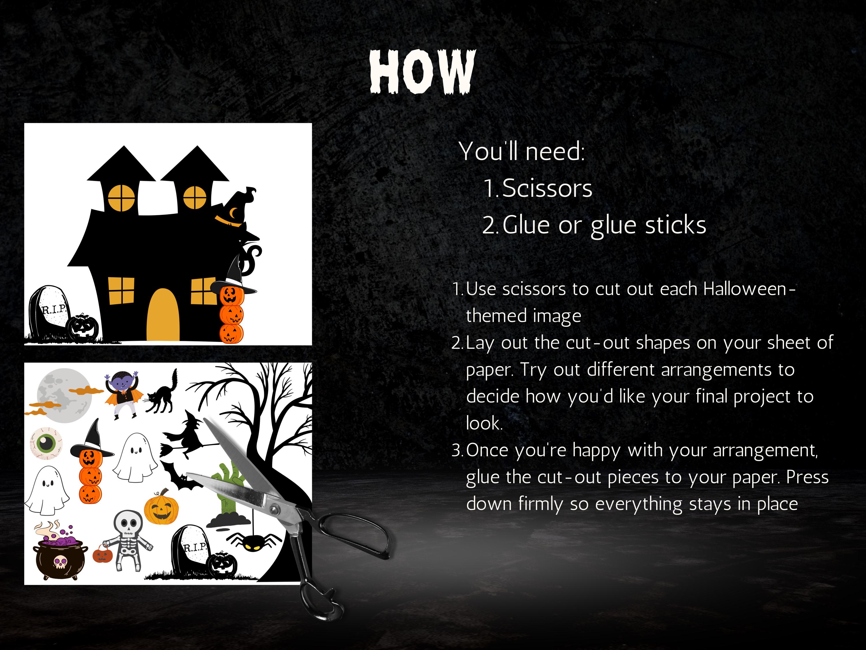 Halloween Cut and Glue Craft Halloween Cut and Paste Activity Build ...