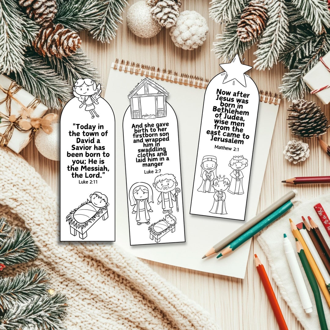 Nativity Coloring Bookmarks Christmas Coloring Bookmarks for Kids ...