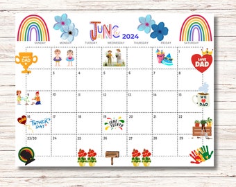 July 2024 Calendar Printable Kids 2024 Calendar Classroom School July ...