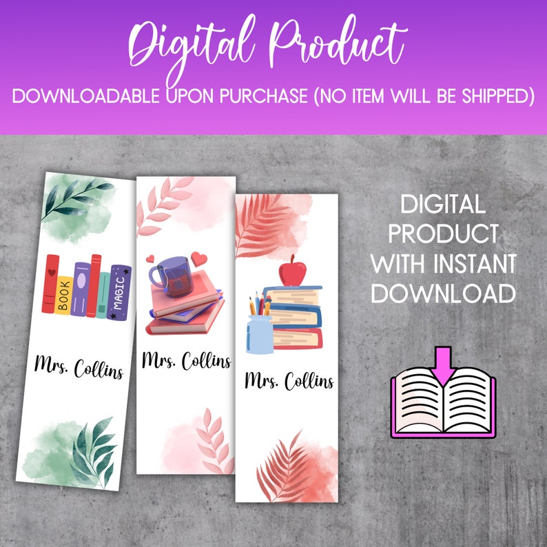 Personalized Teacher’s Bookmark Custom Bookmark for Teacher Teacher ...