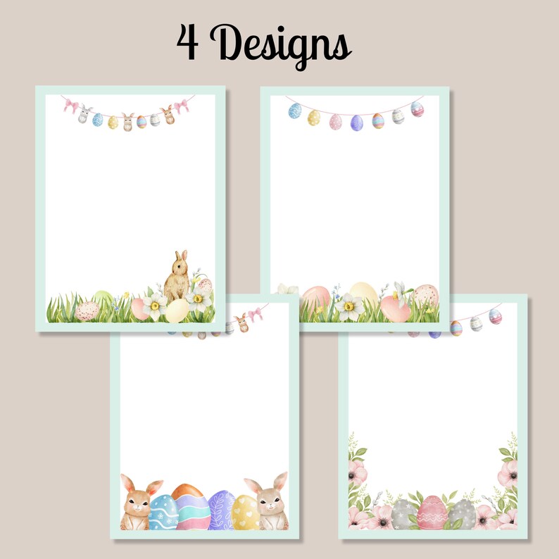 Easter Printable Stationery Easter Bunny Writing Paper Easter Paper ...