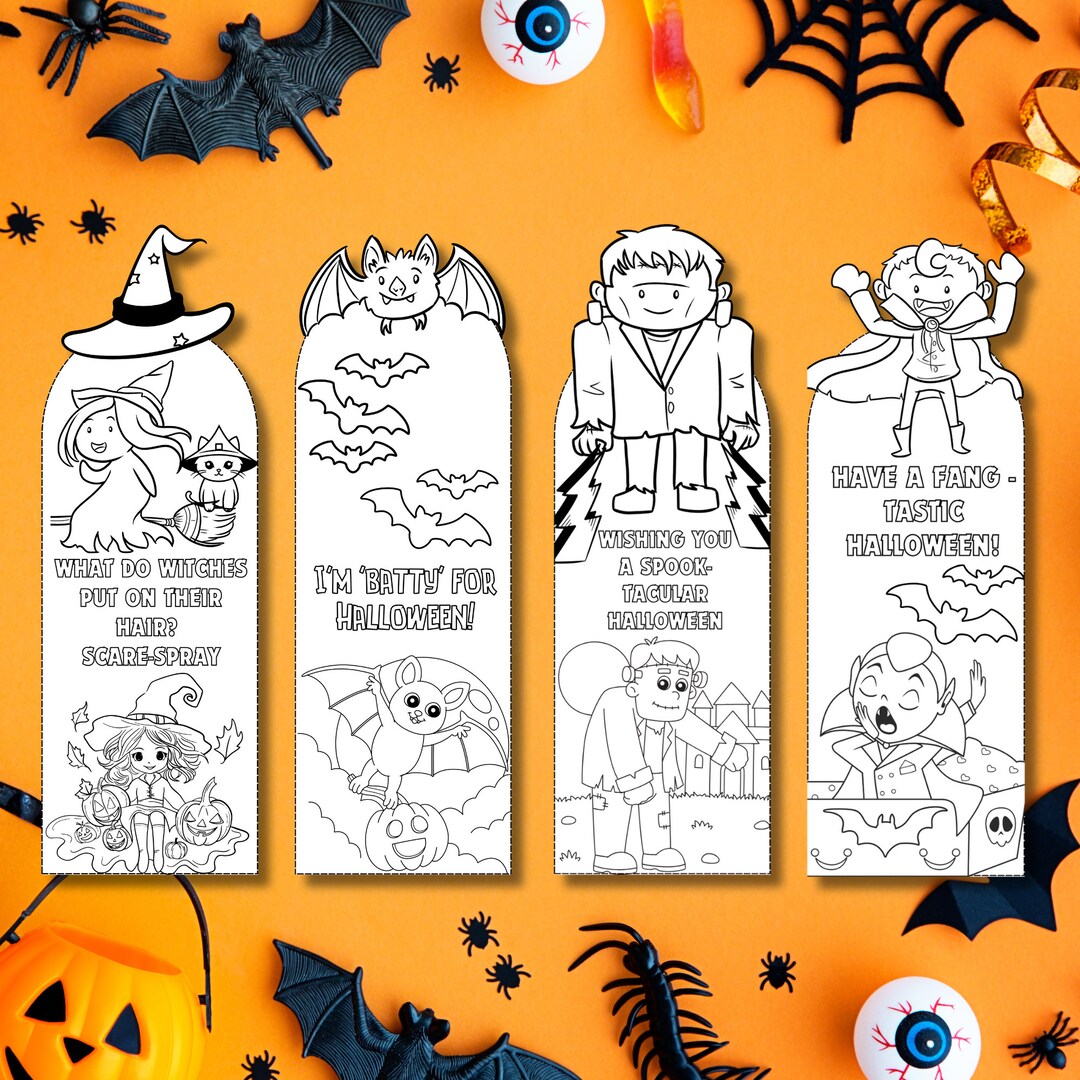 Printable Halloween Coloring Bookmarks to Color Halloween Activity ...