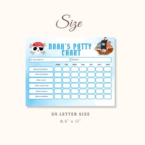 Custom Pirate Potty Chart for Boy Toilet Training Chart Kids ...
