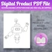 Robot Coloring Pages Robot Activity Book Kids Worksheets Printable ...
