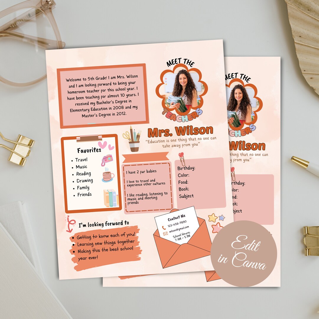 Editable Meet the Teacher Template Flyer Back to School Printable ...