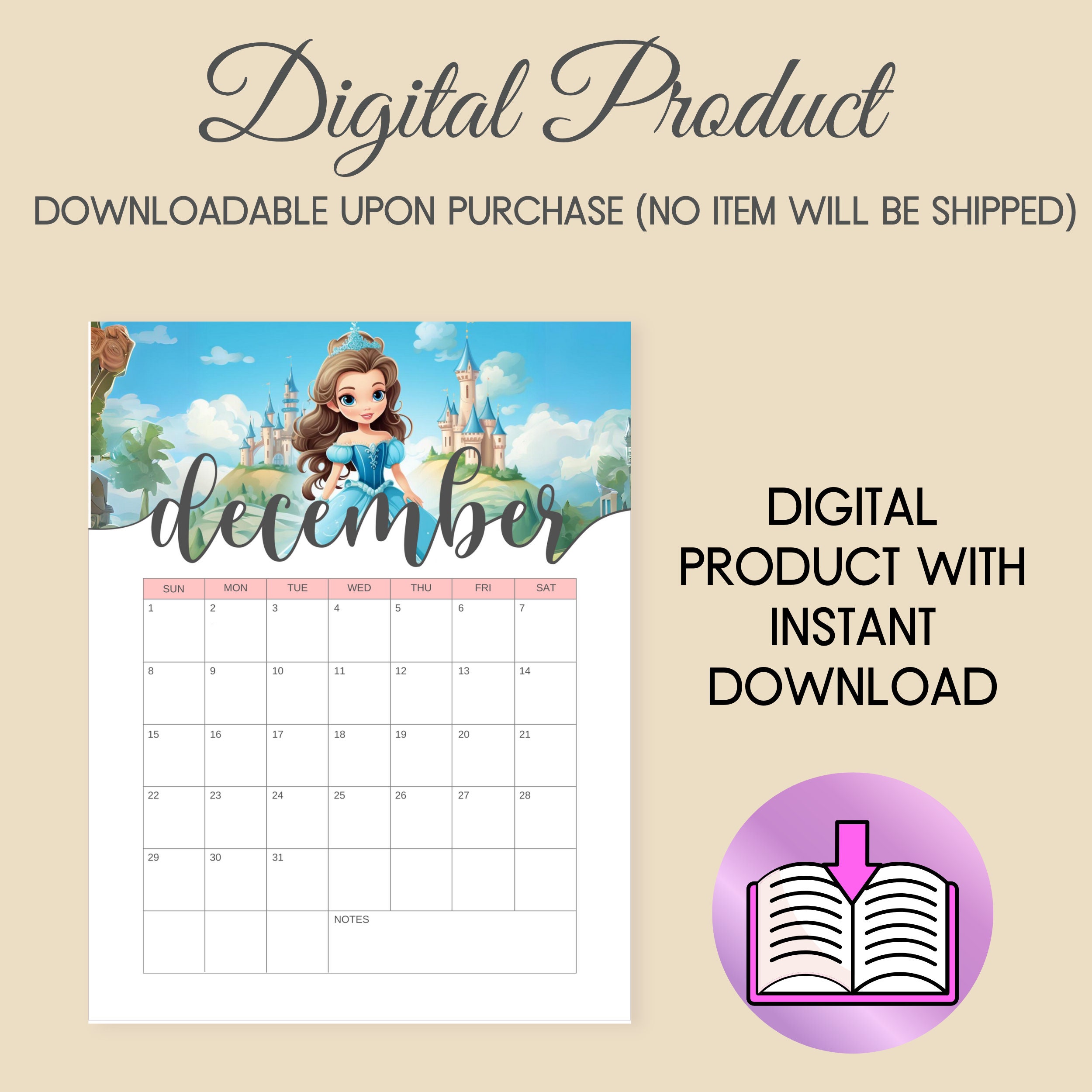 Printable 2024-2025 School Year Calendar Princess Theme Calendar ...
