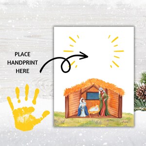 Christmas Handprint Craft Printable Christmas Nativity Handprint Art ...