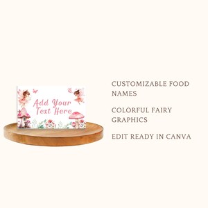 Editable Fairy Party Food Label Fairy Blank Food Tent Cards Labels ...