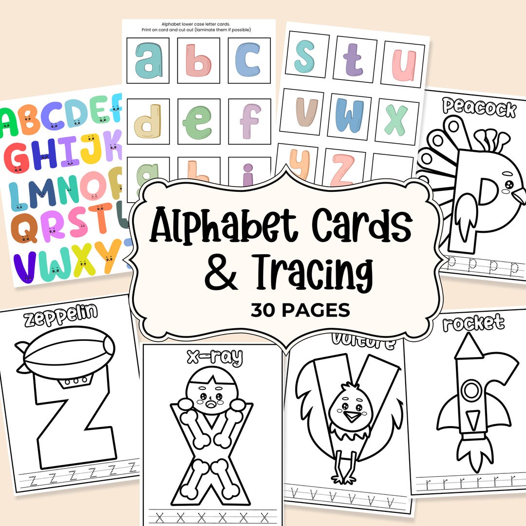 Alphabet Letter Craft 26 Letters Set Tracing Coloring Letters Beginning ...