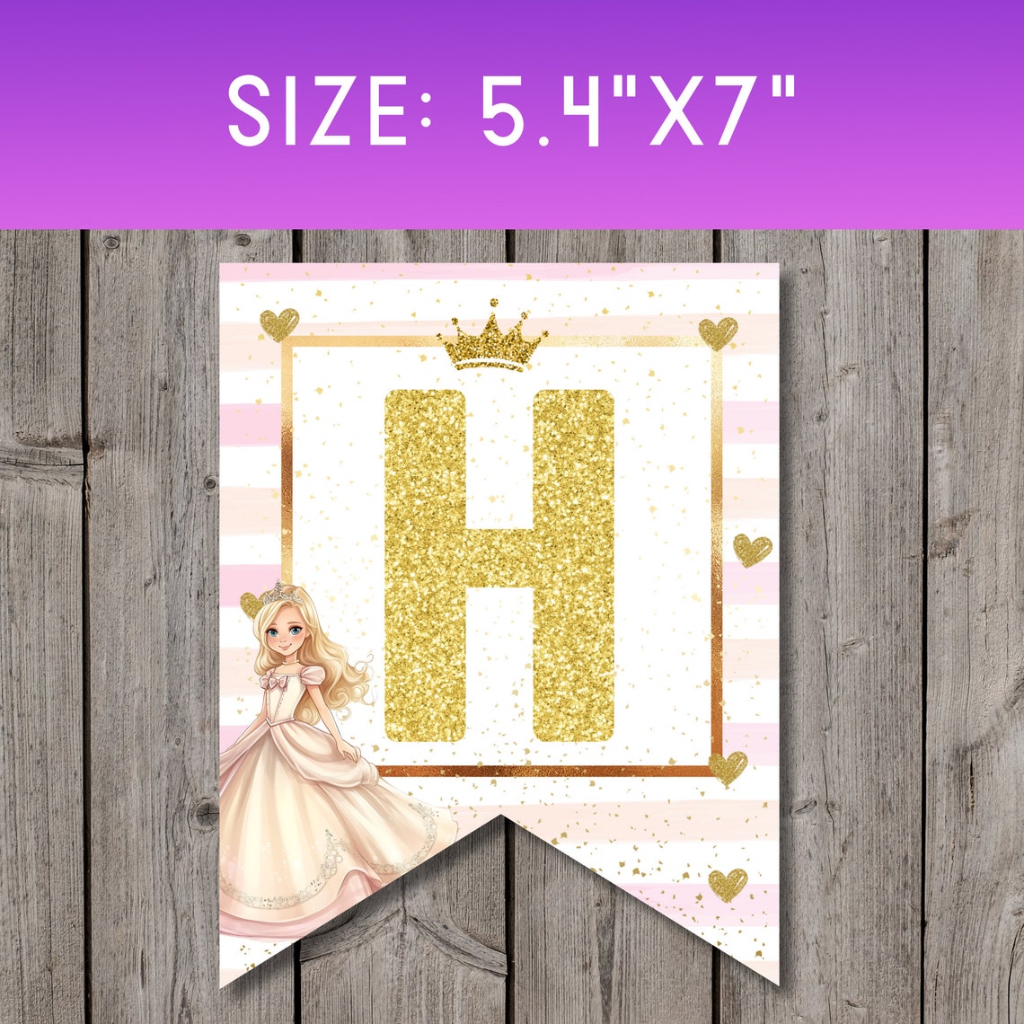 Princess Happy Birthday Banner Printable Princess Birthday Banner ...