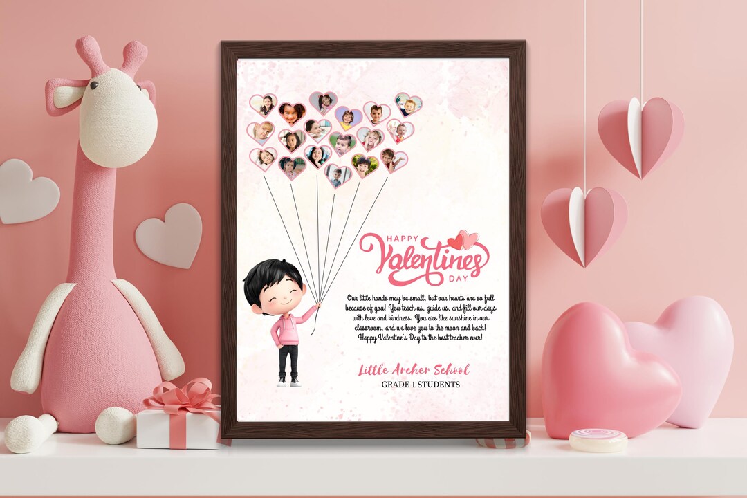 Editable Valentines Appreciation Gift From Student Photo Heart Balloons ...