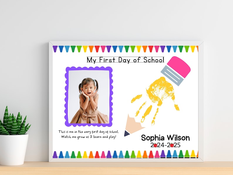 Editable First Day of School Handprint Craft Photo Back to School ...