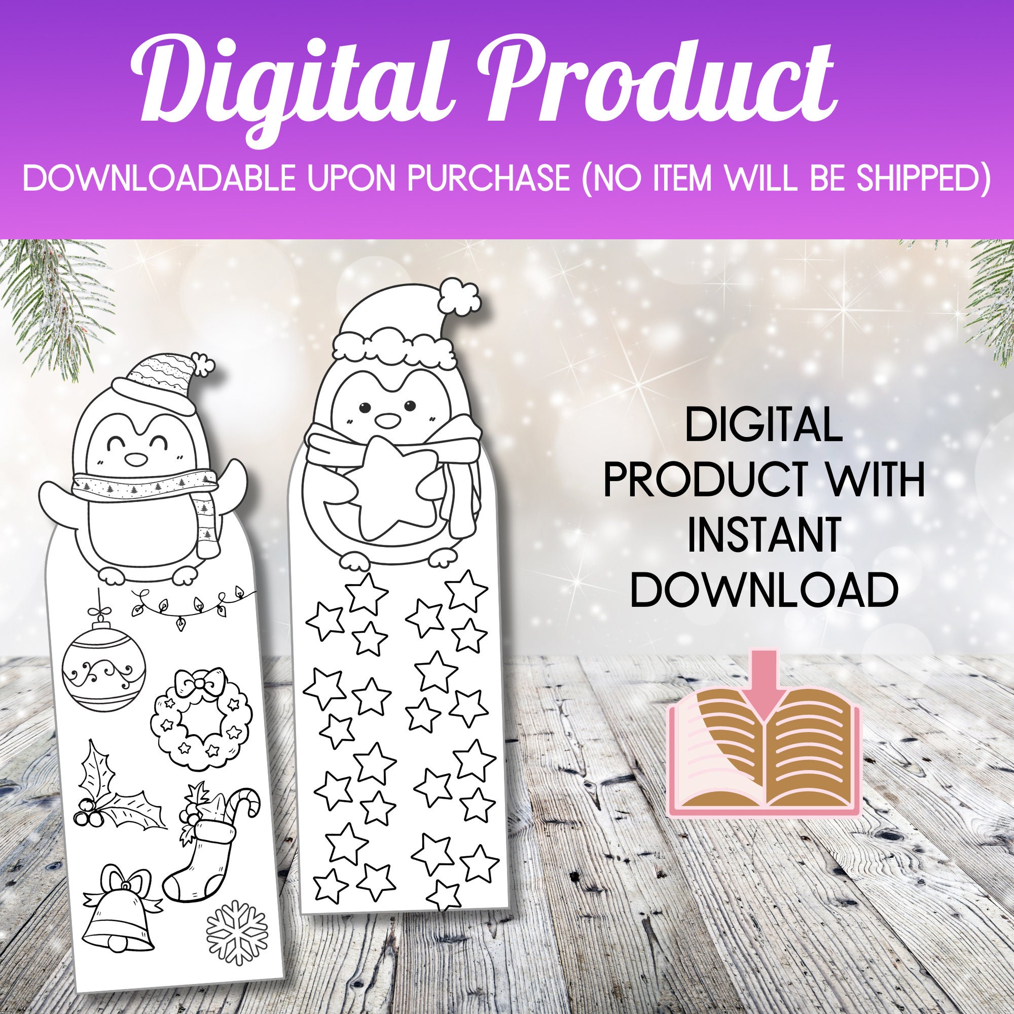 Printable Bookmarks for Kids Coloring Penguins Prek Elementary ...