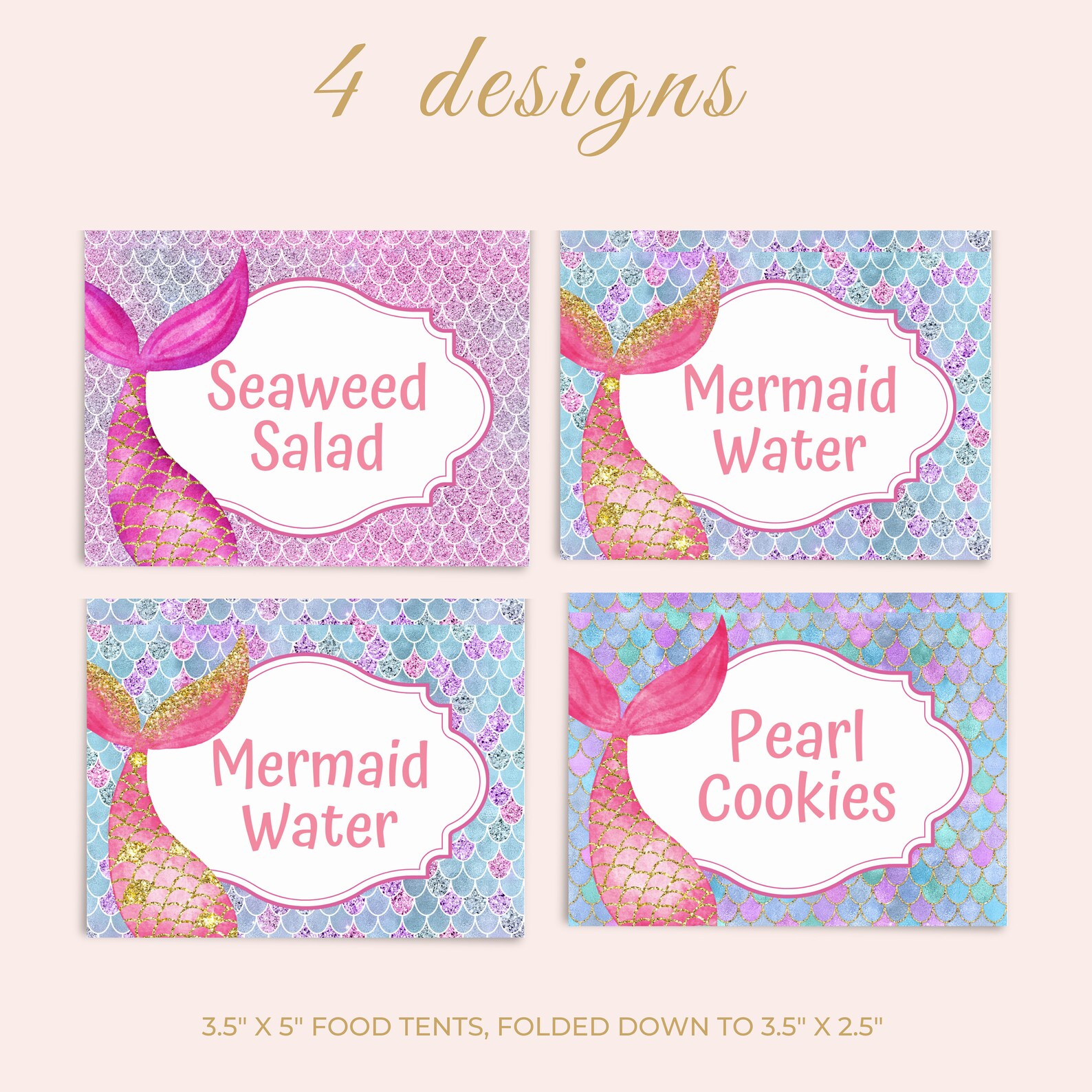 Mermaid Food Label Mermaid Food Tags Editable Mermaid Party Food Labels ...