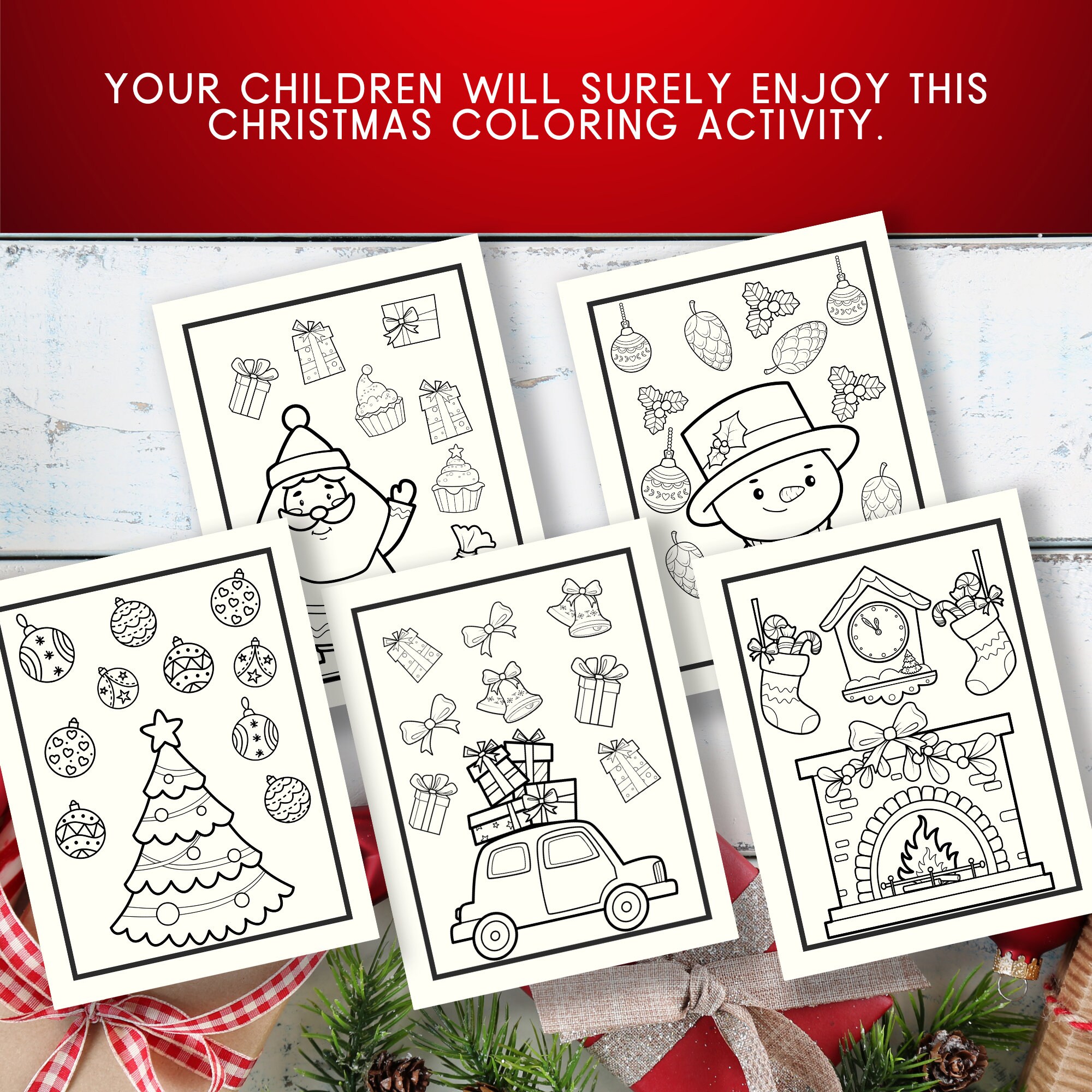 Printable Christmas Coloring Pages Christmas Favor Christmas Activity ...