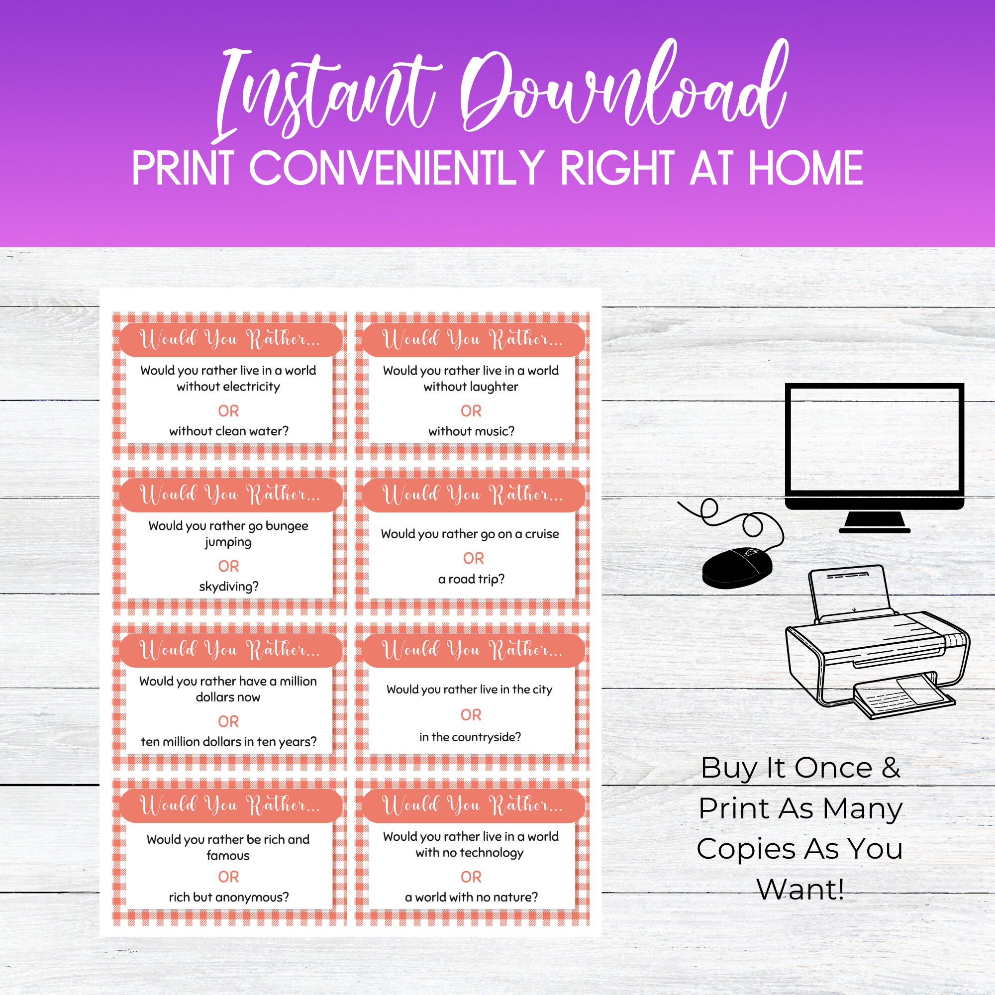 Would You Rather Game, Would You Rather Cards, Would You Rather ...