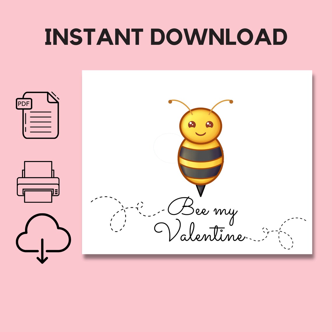 Valentines Day Bee Handprint Craft Printable Valentines Handprint Art ...