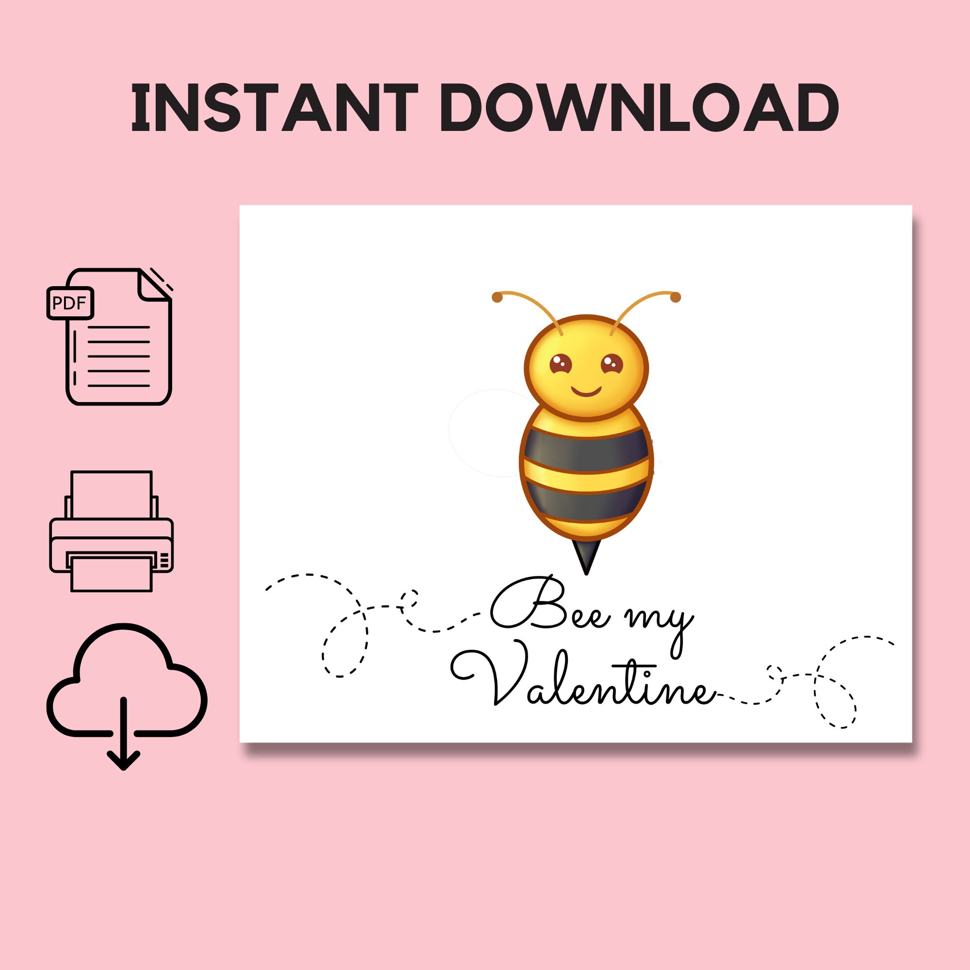 Valentines Day Bee Handprint Craft Printable Valentines Handprint Art ...