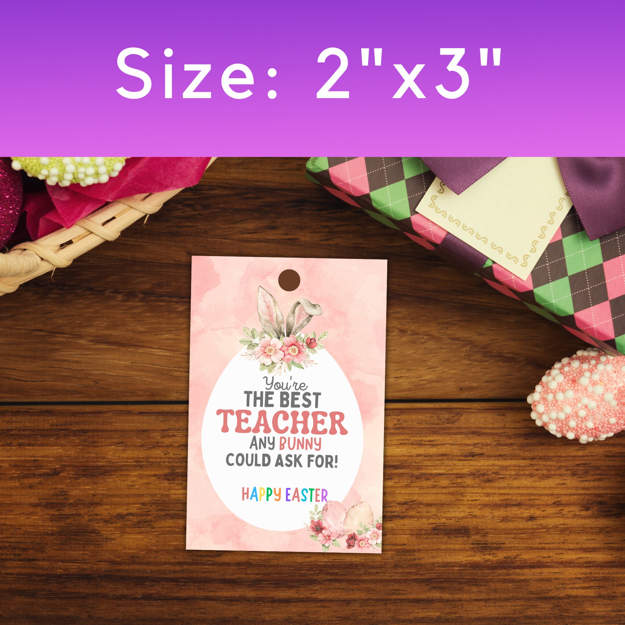 Easter Gift Tag Printable Teacher Gift Tag Easter Gift Label Teacher ...