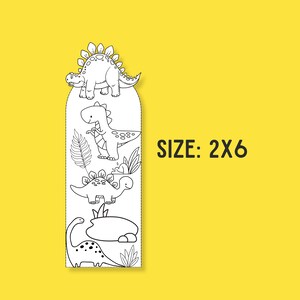 Dinosaur Coloring Bookmarks With Toppers Dino Printable Dinosaurs ...
