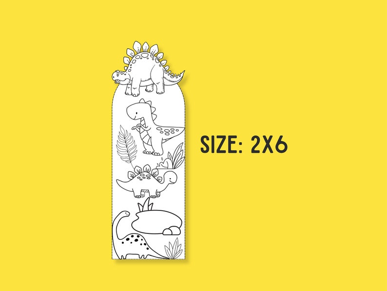 Dinosaur Coloring Bookmarks With Toppers Dino Printable Dinosaurs ...