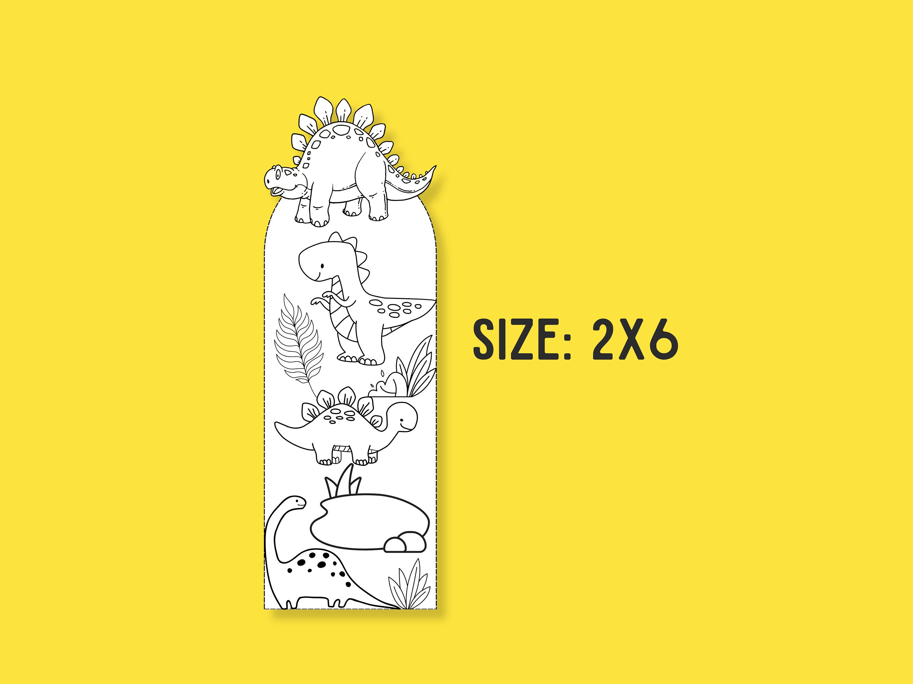 Dinosaur Coloring Bookmarks With Toppers Dino Printable Dinosaurs ...