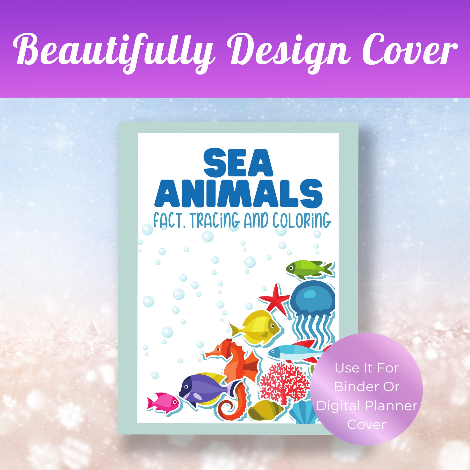 Sea Animals Tracing and Coloring Activity Pages for Kids Printable ...
