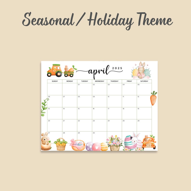 2024-2025 School Year Calendar Seasonal Monthly Theme Prek Preschool ...