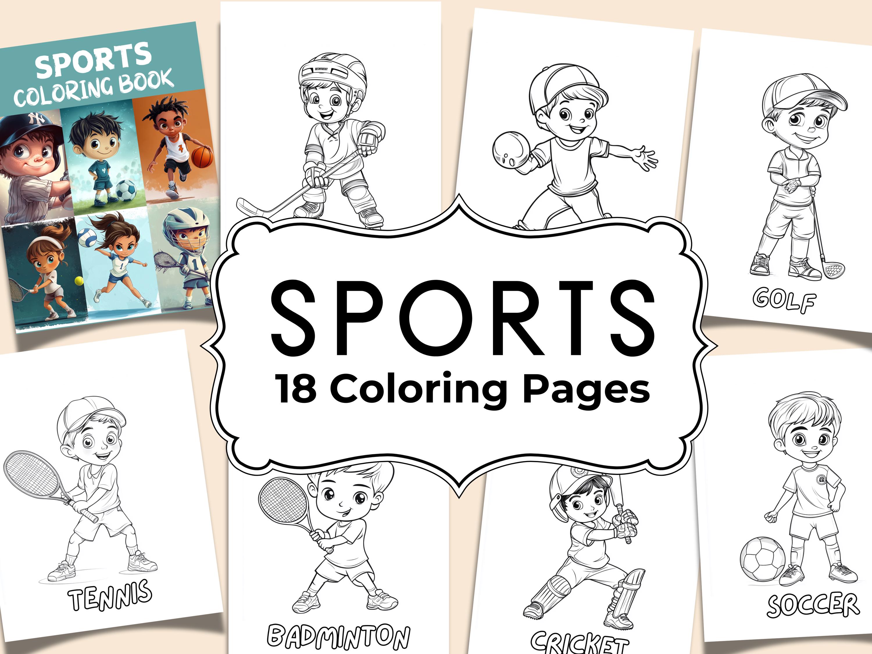 Sports Coloring Pages Simple Coloring Book Prk-2 Toddlers Daycare 18 ...